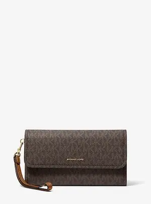 Michael Kors Jet Set Medium Signature Logo Smartphone Wristlet - Brown