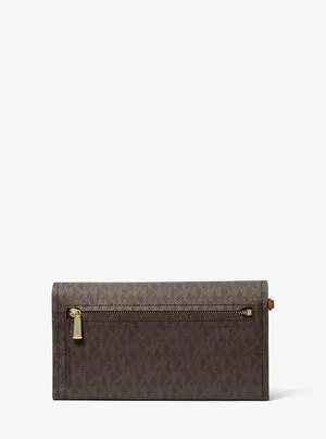 Michael Kors Jet Set Medium Signature Logo Smartphone Wristlet In By - Brown