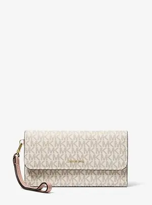 Michael Kors Jet Set Medium Signature Logo Smartphone Wristlet - Pink