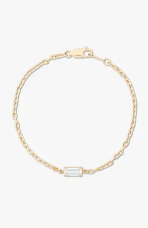 CUFFED BY NANO Rectangle Bezel Stone 14k Filled Bracelet - Gold