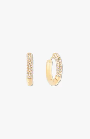 CUFFED BY NANO Brigid Pavé Hoop Earrings - Gold