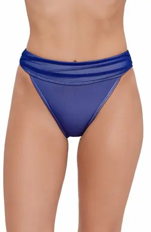 Steve Madden Shirred Hipster Bikini Bottoms - Midnight