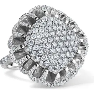 MINDI MOND Floating Diamond Ring - 18k White Gold