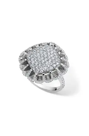 MINDI MOND Floating Diamond Ring - 18k White Gold