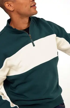 THREADS 4 THOUGHT Colorblock Half-zip Fleece Sweatshirt