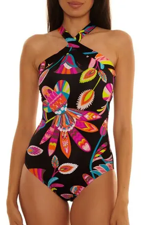 Trina Turk Printed Halter One-piece Swimsuit - Luminary