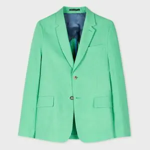 Paul Smith Turquoise Green Linen Buggy-lined Blazer