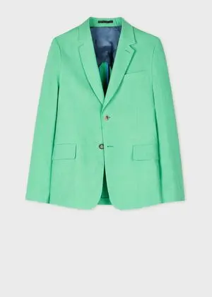 Paul Smith Turquoise Green Linen Buggy-lined Blazer