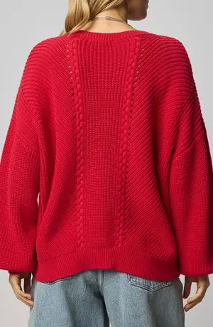 Splendid Vienna Cotton Sweater - Rouge Red