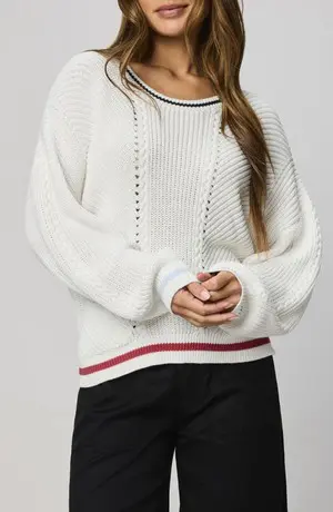 Splendid Vienna Tipped Cotton Sweater