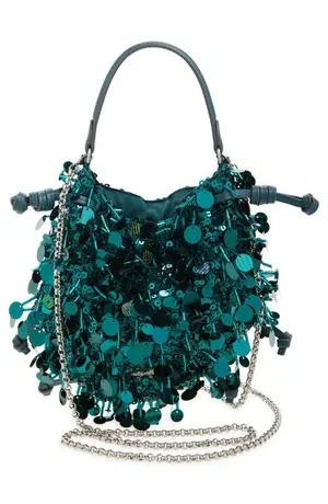 ANYA HINDMARCH Beetle Sequin Crossbody - Dark Teal