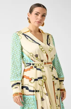MARCIANO Print Wrap Mini Shirtdress