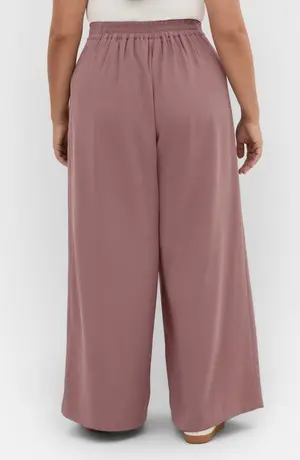 City Chic Abbie Wide Leg Trousers - Cinnamon