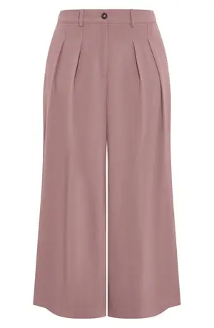 City Chic Abbie Wide Leg Trousers - Cinnamon