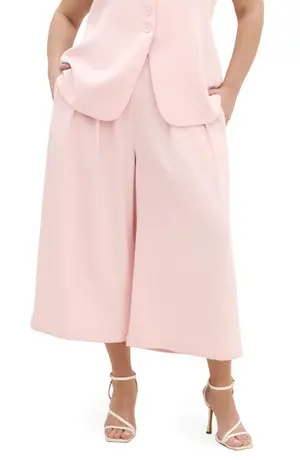 City Chic Cropped Wide Leg Trousers