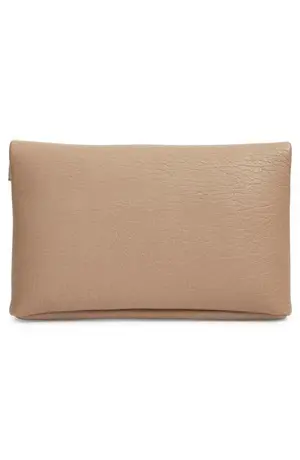 Saint Laurent Large Cassandre Leather Envelope Clutch - Dusty Grey