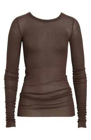 Rick Owens Rib Long Sleeve T-shirt - Macassar