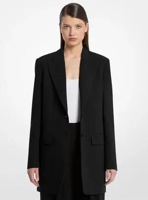 Michael Kors Wool Serge Boyfriend Blazer - Black