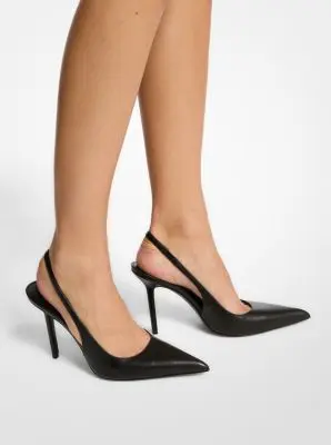 Michael Kors Reece Leather Slingback Pumps - Black