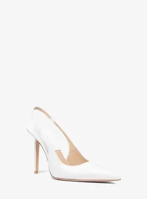 Michael Kors Reece Leather Slingback Pump - White