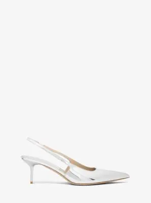 Michael Kors Emma Metallic Leather Slingback Pump