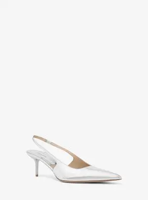 Michael Kors Emma Metallic Leather Slingback Pump - Silver