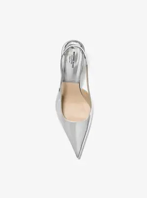 Michael Kors Emma Metallic Leather Slingback Pump - Silver