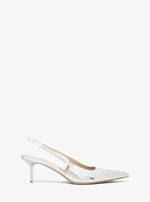 Michael Kors Emma Metallic Leather Slingback Pump - Silver