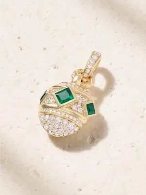 David Yurman 18-karat Diamond And Emerald Pendant - Gold