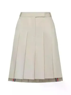 Thom Browne Pleated Mini Skirt Neutrals