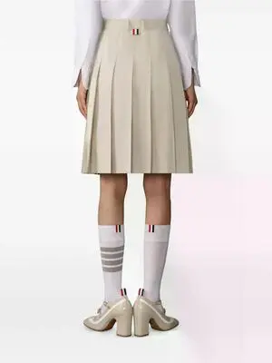 Thom Browne Pleated Mini Skirt - Neutrals
