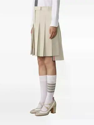 Thom Browne Pleated Mini Skirt - Neutrals
