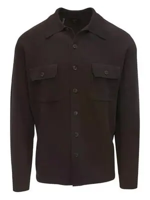 Kinross Cashmere Buttoned Pocket Shirt Jacket