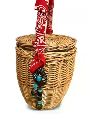 FORTELA Mini Wicker Top Handle Bag