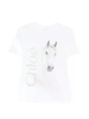 Chloé Horse-print T-shirt - White