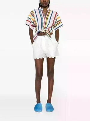 MSGM Eyelet Scalloped Hem Shorts
