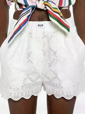 MSGM Eyelet Scalloped Hem Shorts