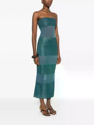 Oseree Glitter Panel Full Length Dress