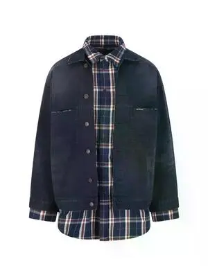 Balenciaga Button-fastening Check-pattern Jacket - Blue