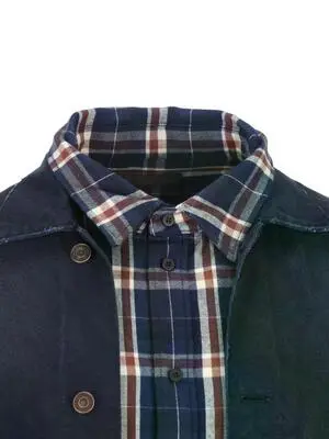 Balenciaga Button-fastening Check-pattern Jacket - Blue