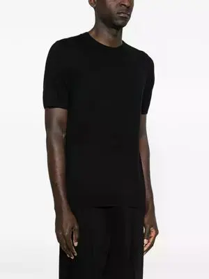 LARDINI Crew Neck Short-sleeve Knitwear
