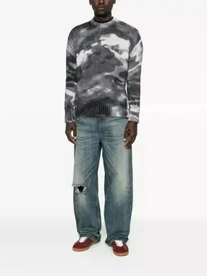 Amiri Camouflage Distressed Sweater