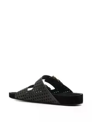 Isabel Marant Étoile Lennyo Cutout Buckle Flat Sandals - Black