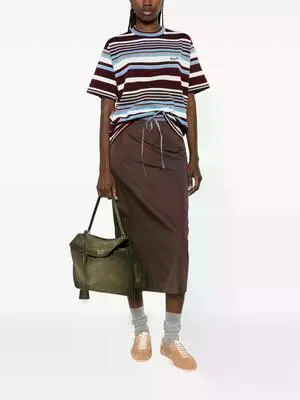 Prada Striped Crewneck T-shirt - Brown