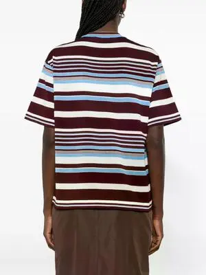 Prada Striped Crewneck T-shirt - Brown