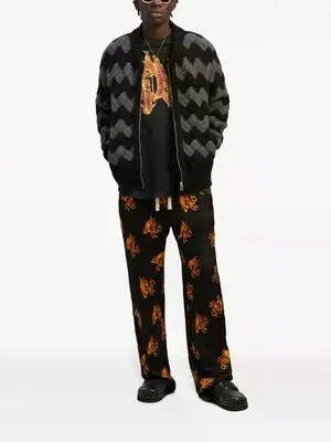 Palm Angels Zig-zag Knit Bomber Jacket
