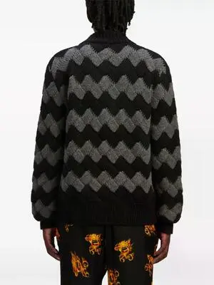 Palm Angels Zig-zag Knit Bomber Jacket