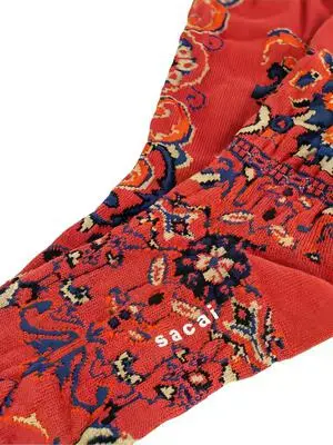 Sacai Floral Socks - Red