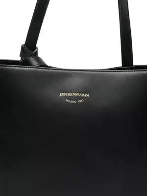 Emporio Armani Leather Tote Bag - Black