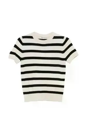 Max Mara Striped Short-sleeve Sweater - Neutrals